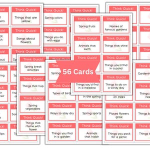 Spring Printable Party Game - a Fast Paced Think Quick Spring Game ...