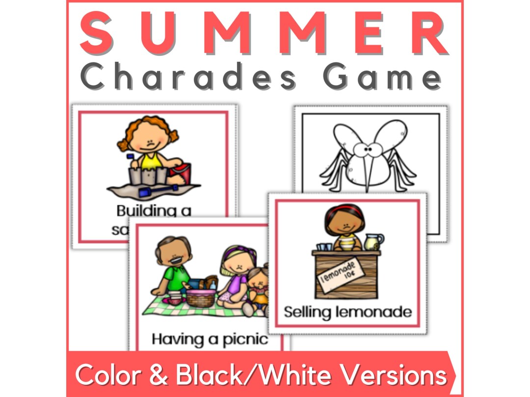 End of Year Summer Charades Game for Kids | Classroom Activity With ...