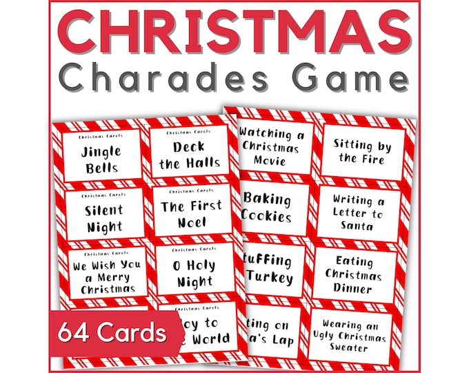 Christmas Charades Cards - Printable Holiday Charades Game Cards for ...