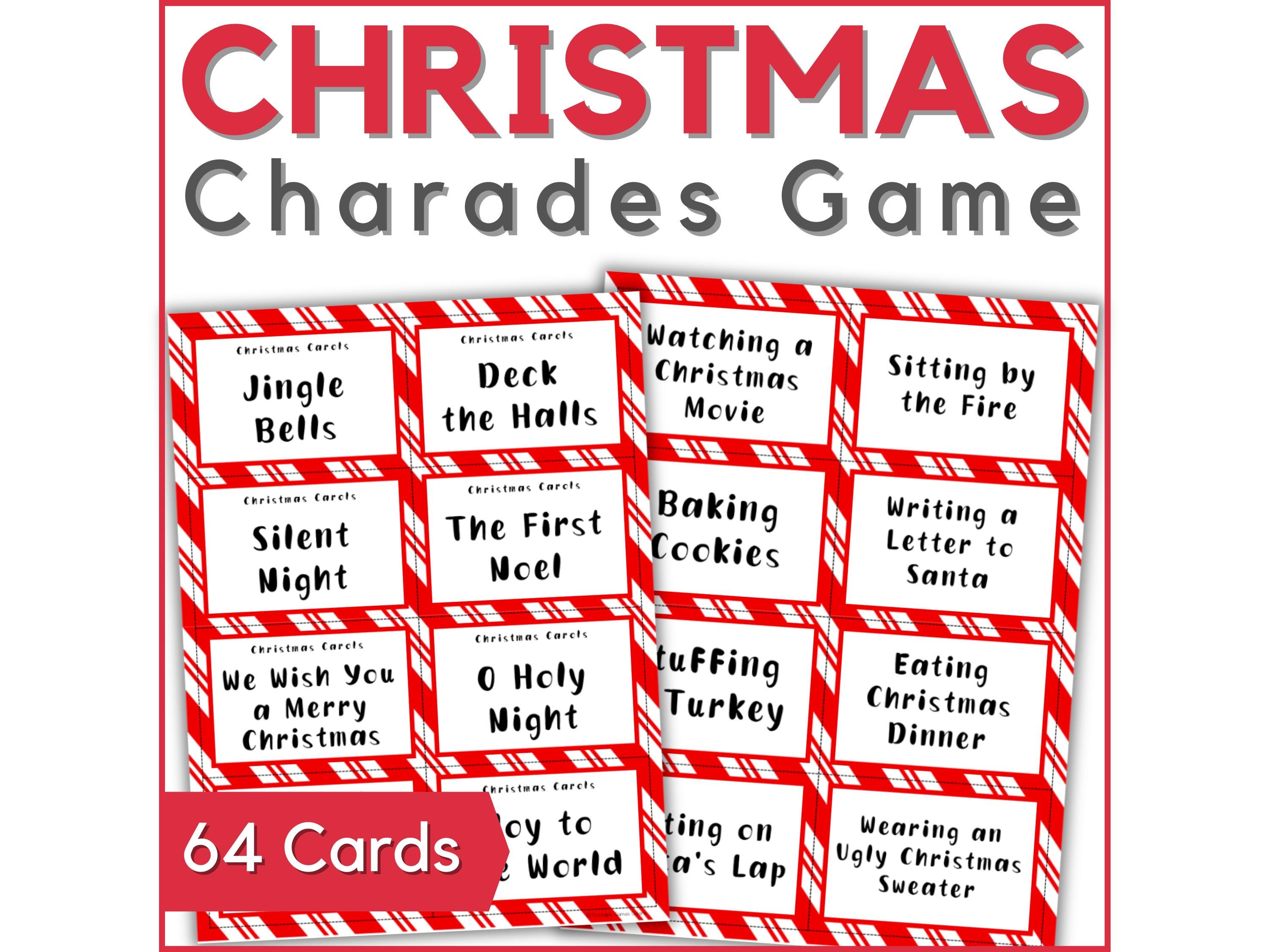 Christmas Charades Cards - Printable Holiday Charades Game Cards for ...