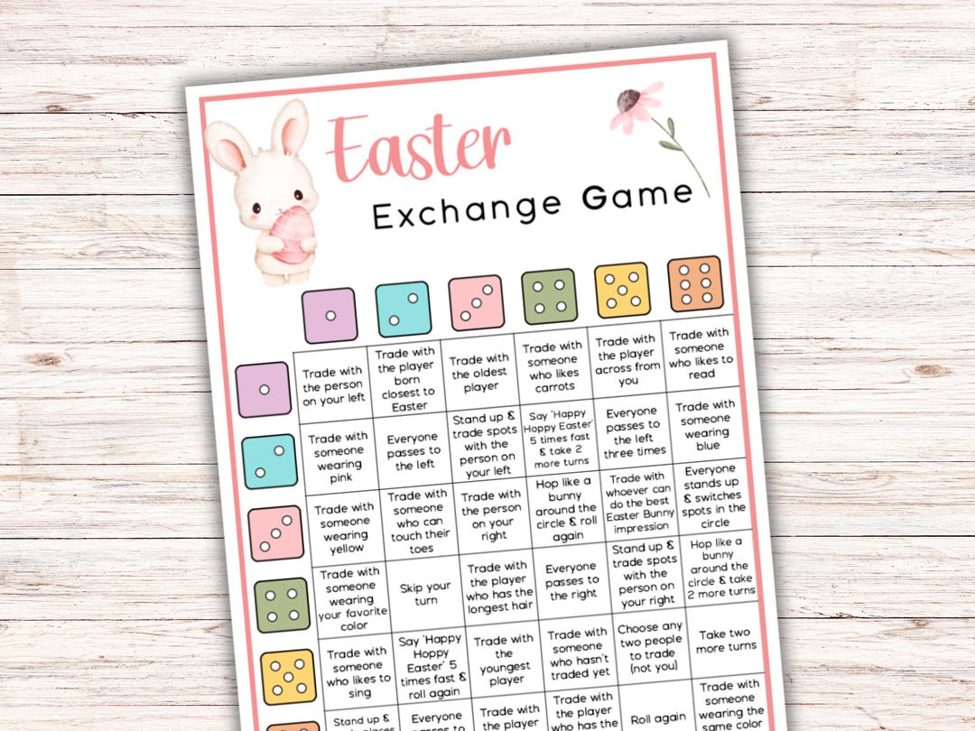 Easter Egg Exchange Dice Game - Printable Easter Egg or Easter Basket ...