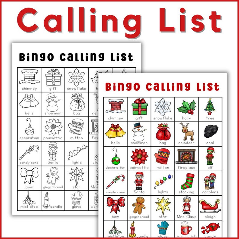 Printable Christmas Bingo Game Cards - Holiday Classroom Bingo, Fun ...