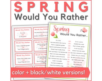 Spring Printable Party Game - a Fast Paced Think Quick Spring Game ...