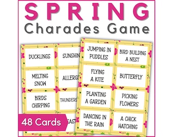Spring Printable Charades Cards - Family Friendly Charades Game Cards ...