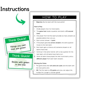 St. Patrick's Day Printable Party Game - a Fast Paced Think Quick St ...