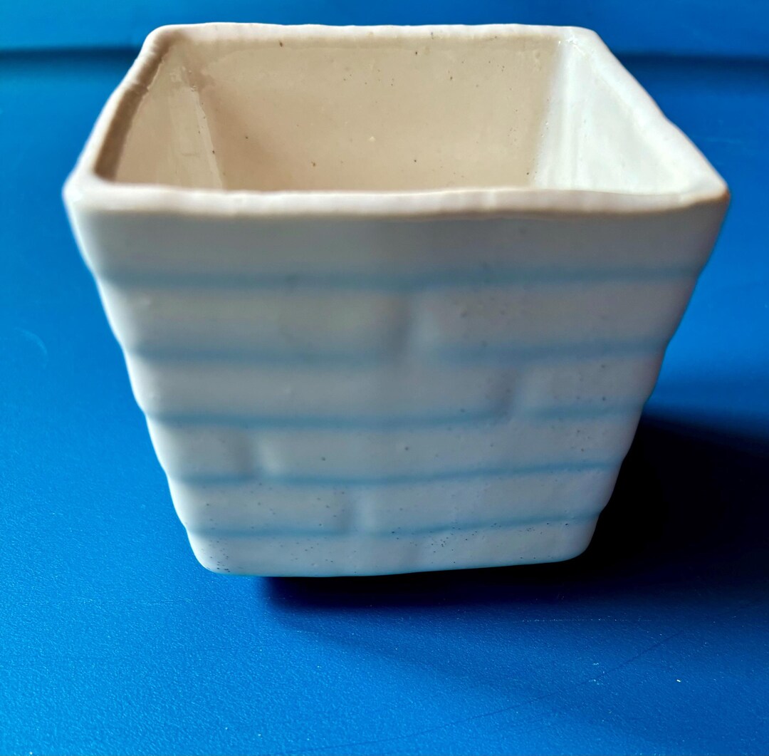 Vintage UPCO Pottery Small White Planter - Etsy