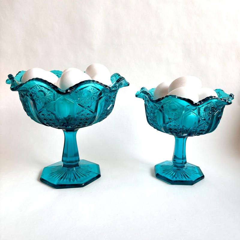 Blue Glass Compote - Etsy
