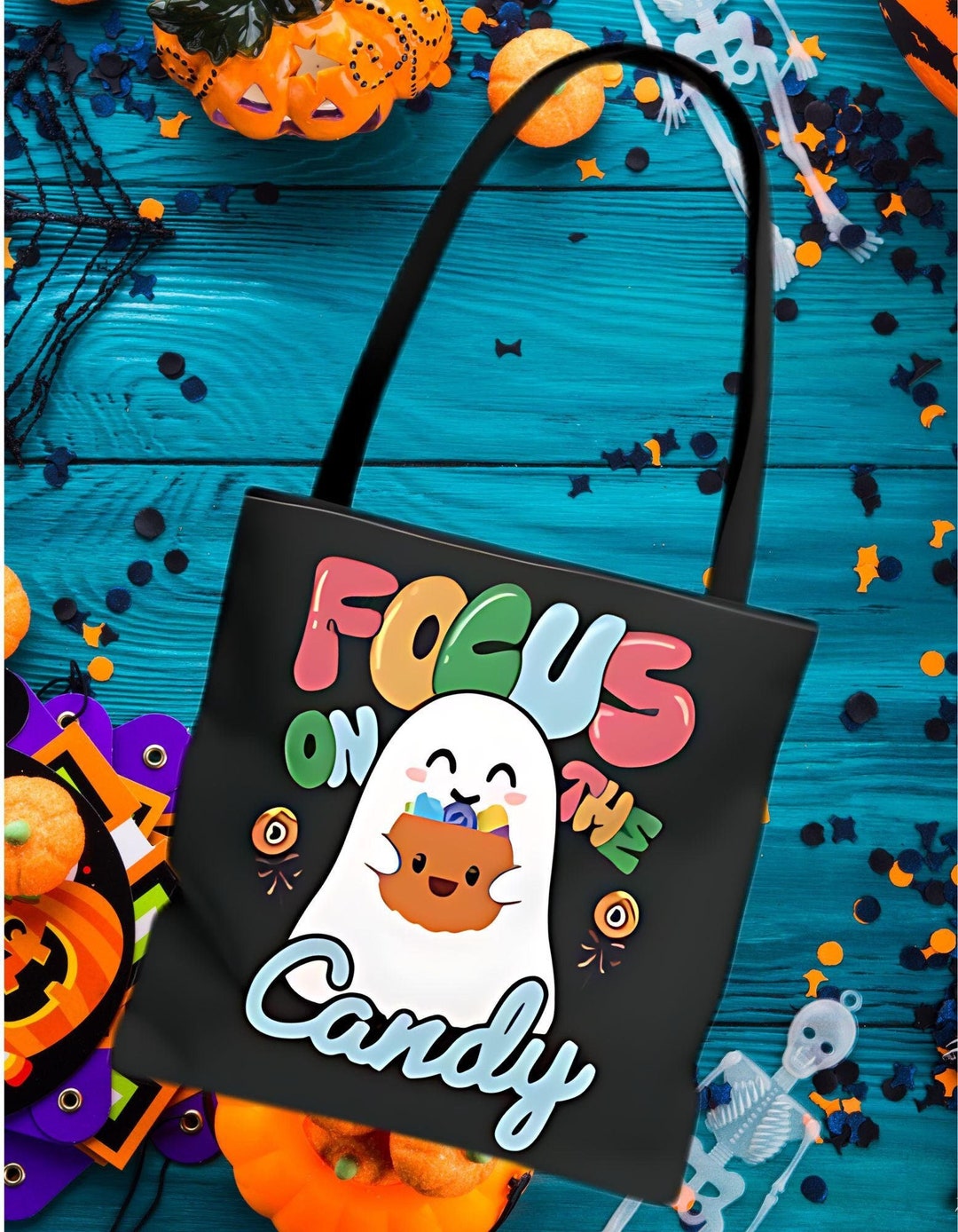 Cute Halloween Candy Tote Bag Halloween Reuseable Candy Bag Long ...