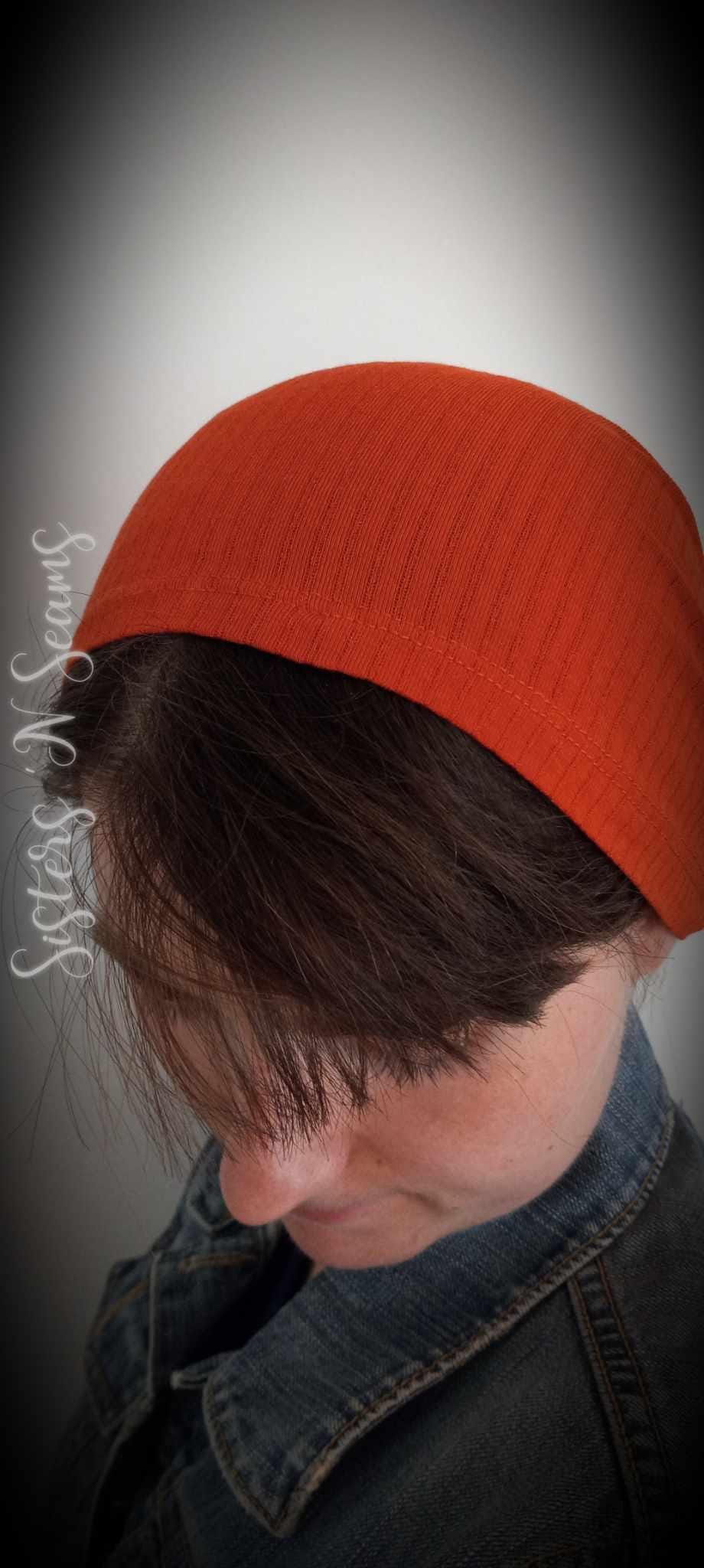 No Tie Orange Textured Snood Head Covering // Head Wrap // - Etsy