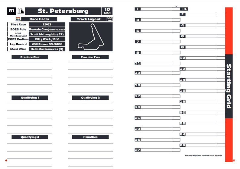 2024 INDYCAR Season Fan Journal - Etsy