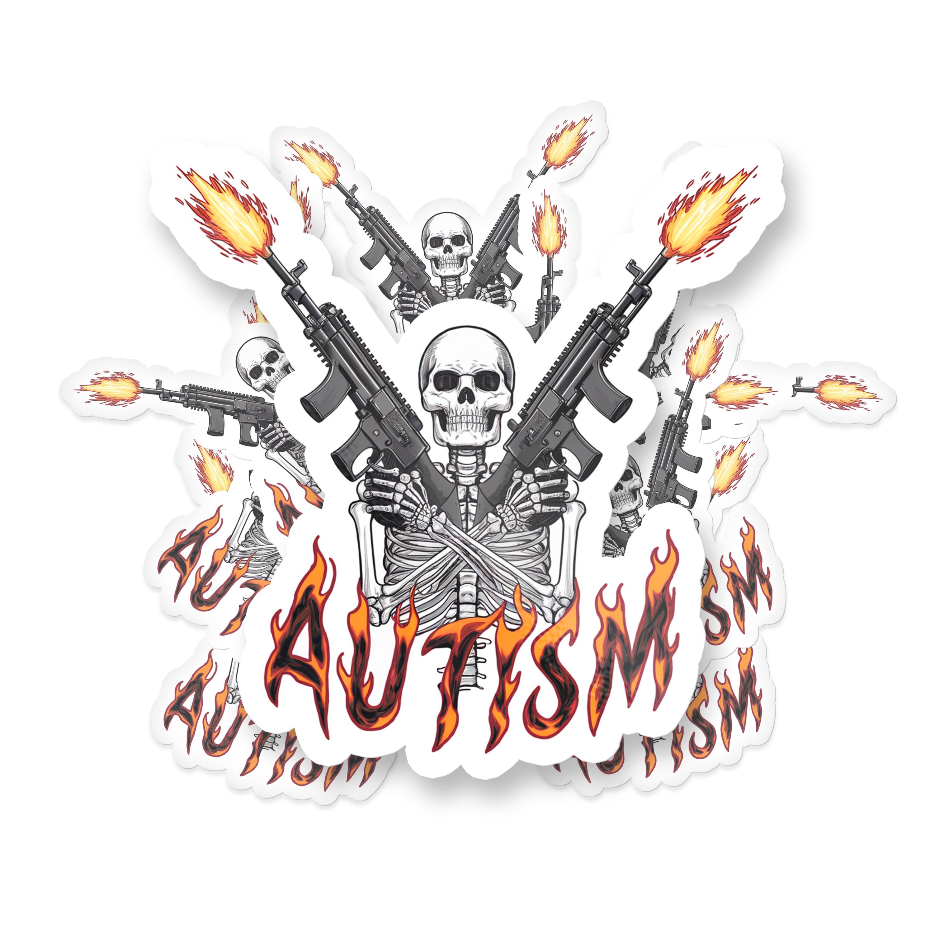 Autism Skeleton Sticker, Funny Autism Awareness Sticker, Autism ...
