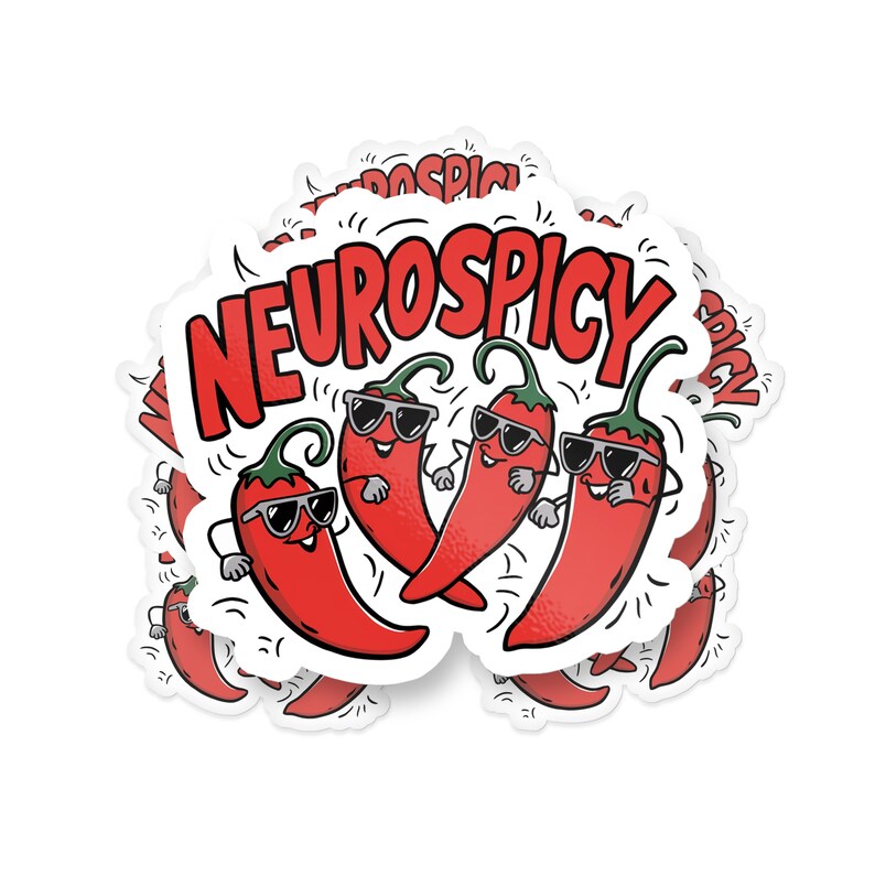 Neuro Spicy Sticker, Funny Autism Awareness Sticker, Cool Chili Pepper ...