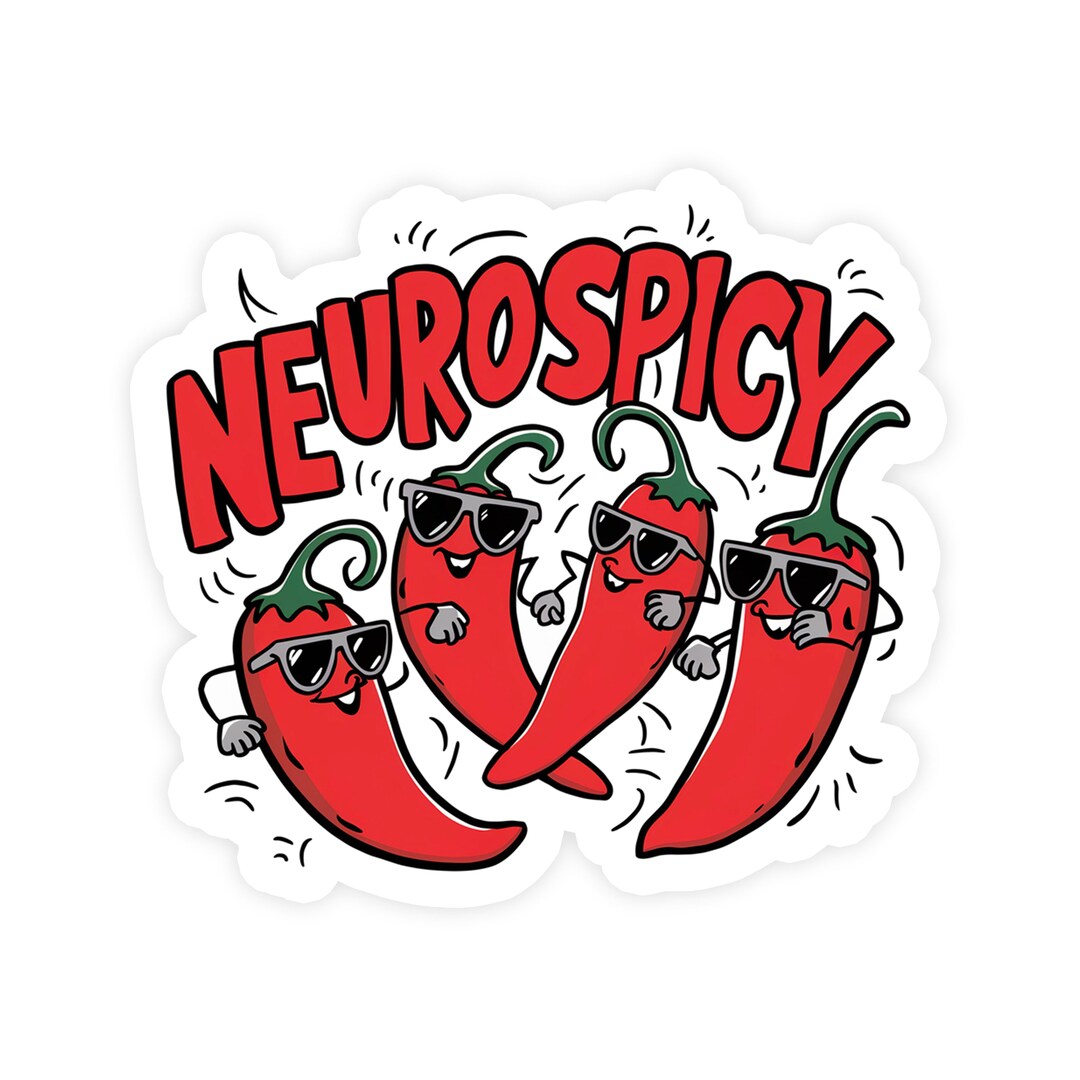Neuro Spicy Sticker, Funny Autism Awareness Sticker, Cool Chili Pepper ...