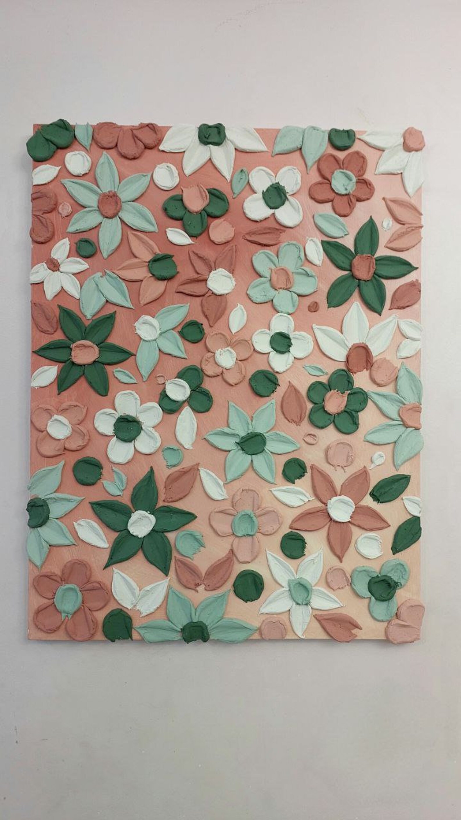 Abstract Flower Textured Wall Art Blooming Floral Painting on Canvas ...