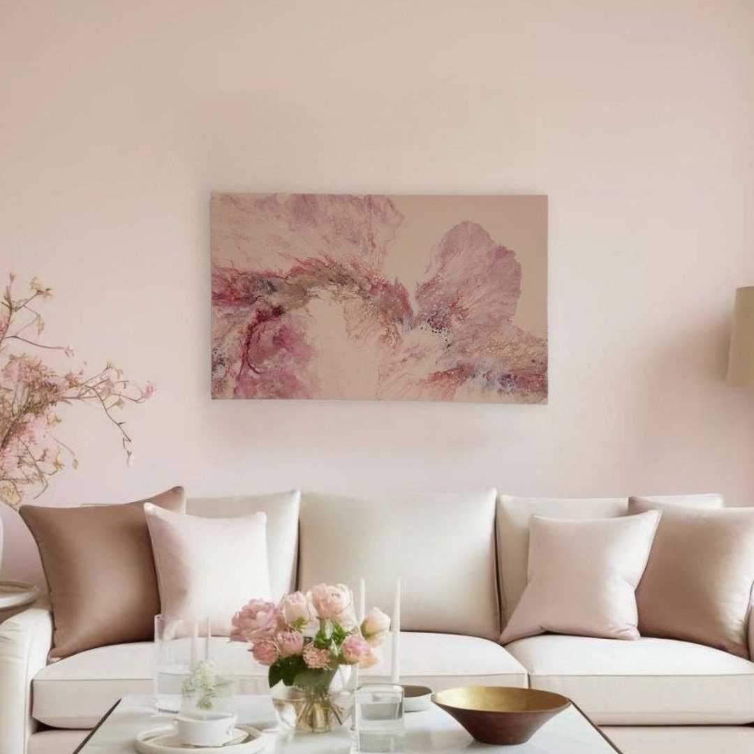 Original Painting, Beige Color Palette, Canvas, Wall Decor, Acrylic ...