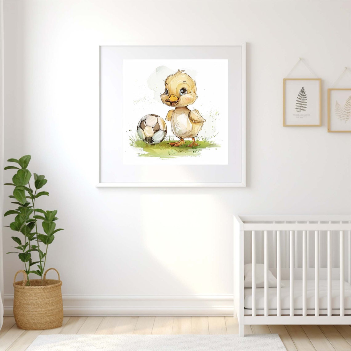 Baby Duck Playing Soccer Wall Art - Etsy