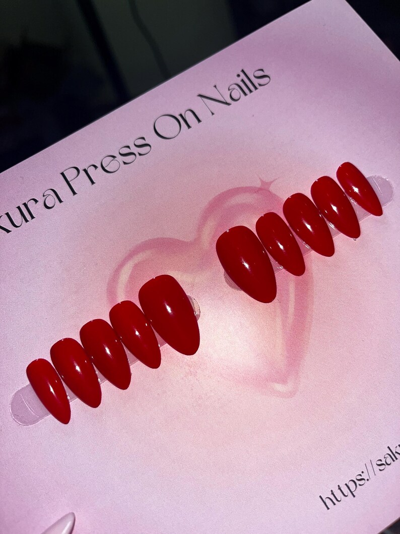 Ferrari Red Press on Nails Set - Etsy