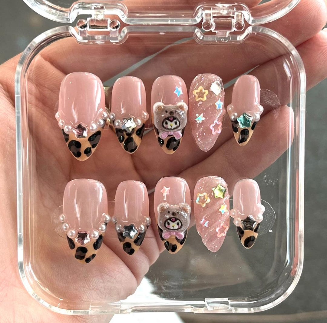 Cozy Kuromi Press on Nails Set/ Reusable/ Luxury/ Wearable Art - Etsy