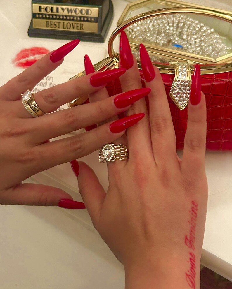 Ferrari Red Press on Nails Set - Etsy