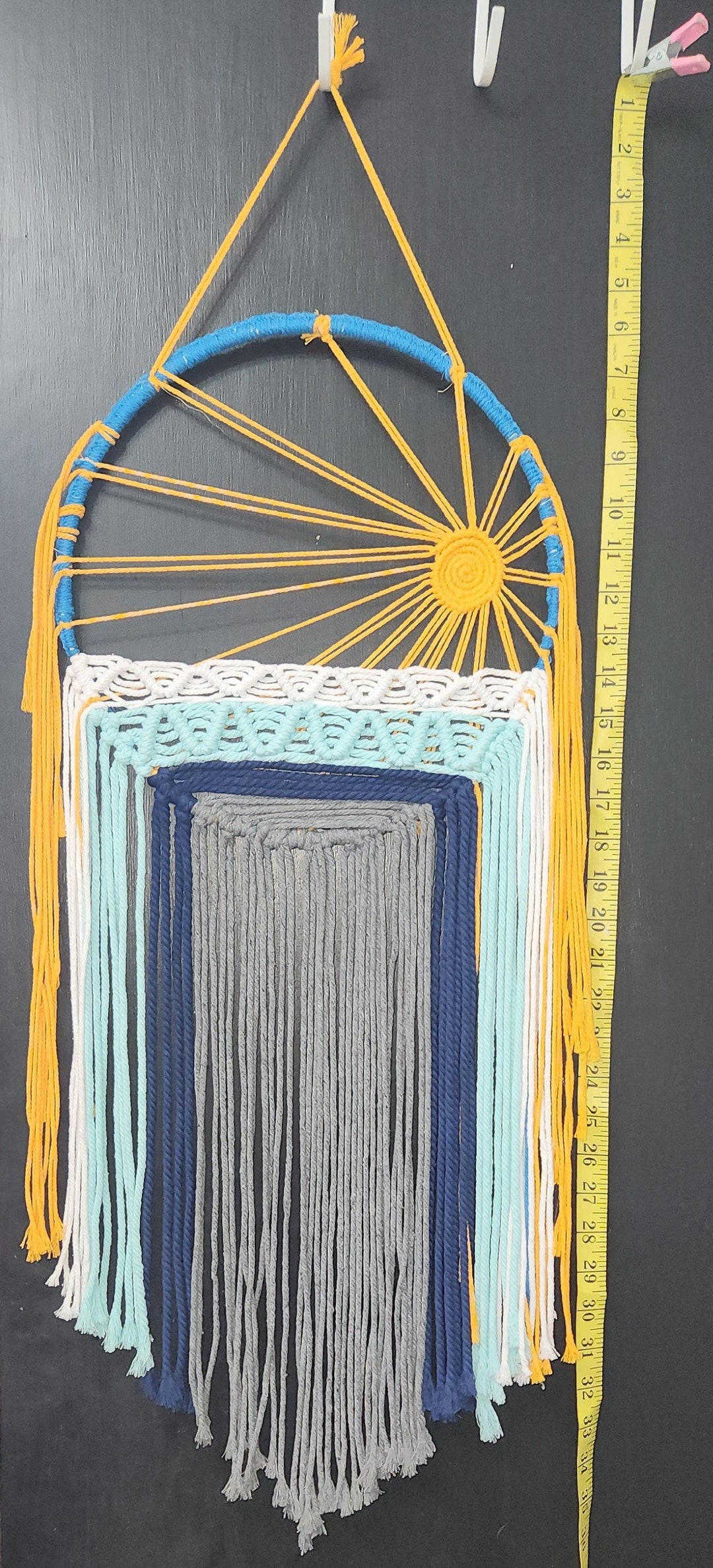 Macrame Sunset and Waves Wall Hanging - Etsy