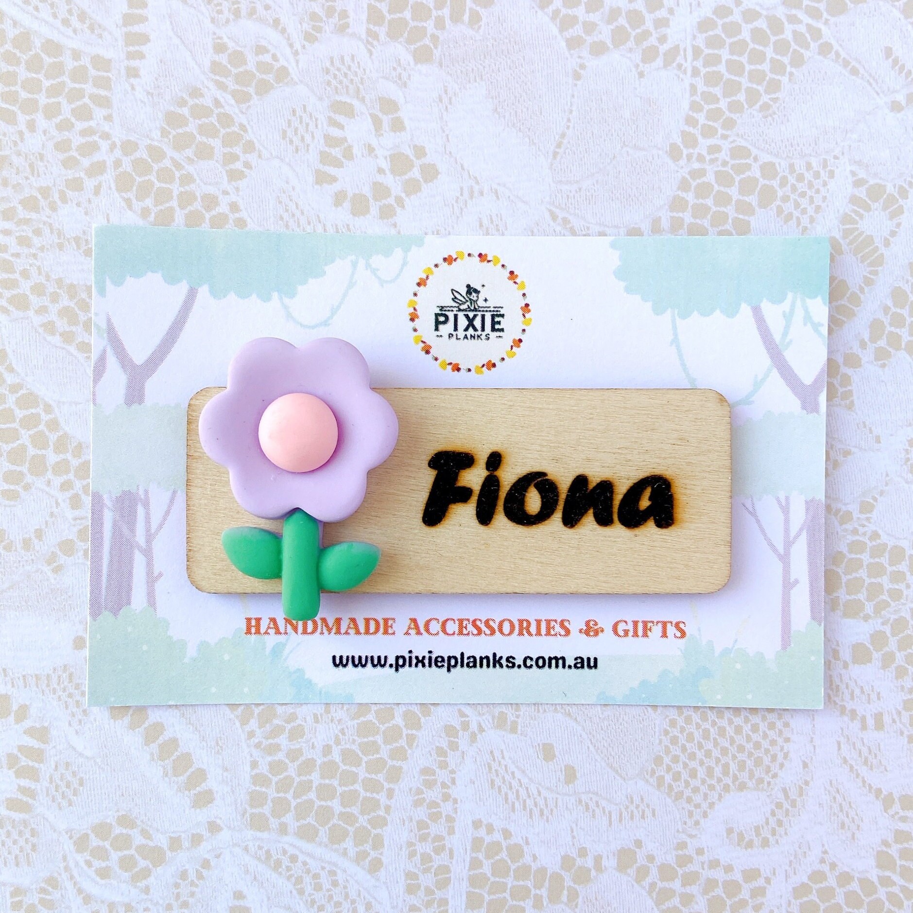 Cotton Candy Color 3D Flower Name Badge Tag / Personalized Floral Name ...