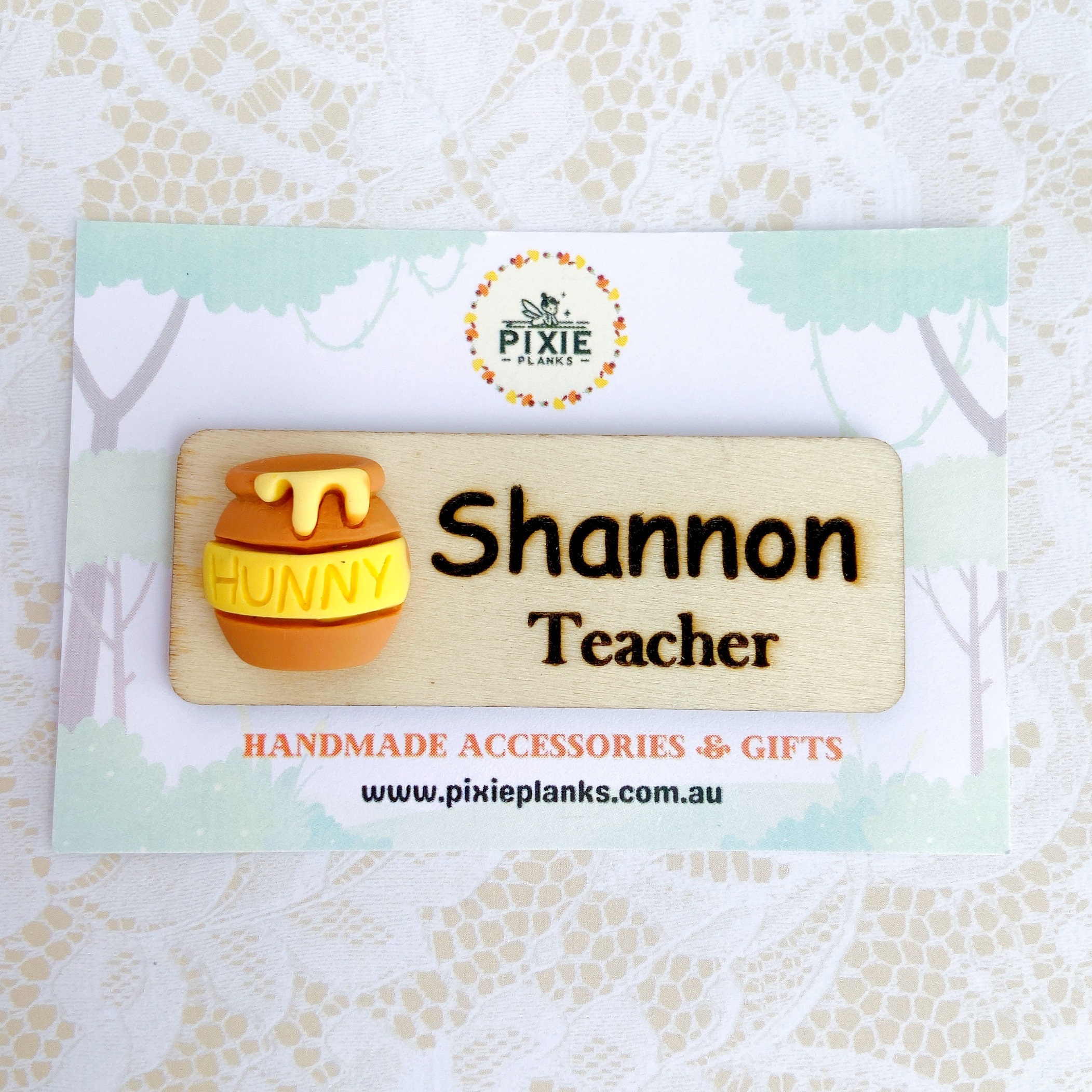 Pooh Bear and Piggy Name Badge Tag / Personalized Name Tag / Nurse ...