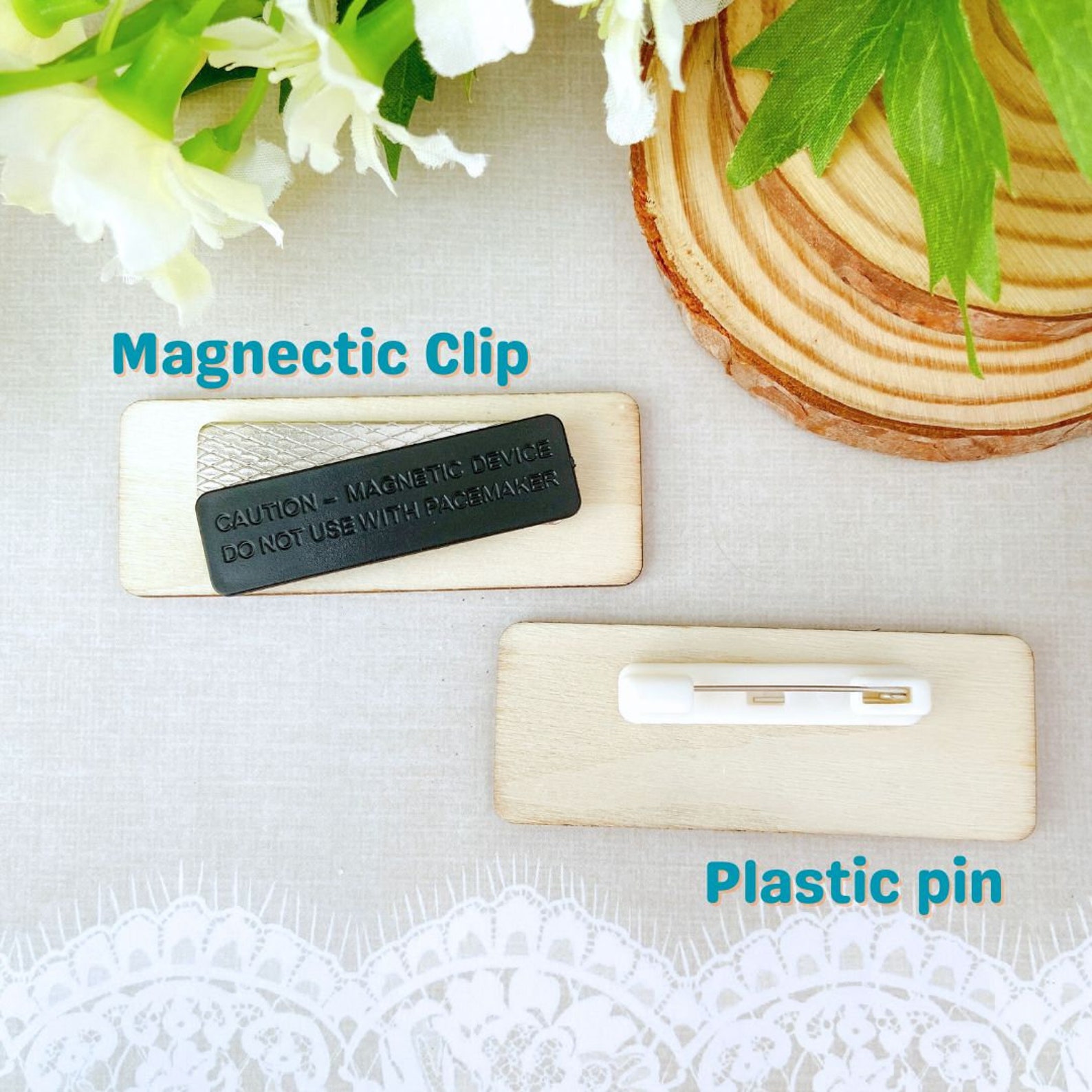 Cotton Candy Color 3D Flower Name Badge Tag / Personalized Floral Name ...