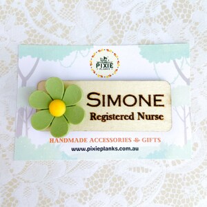 3D Flower Name Badge Tag / Personalized Floral Name Tag / Nurse Badge ...