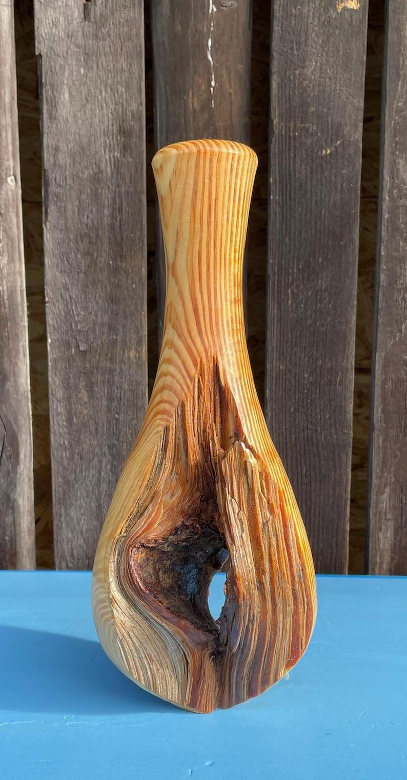 Wooden Dry Vase Woodturning From Pine Tree Art - Etsy