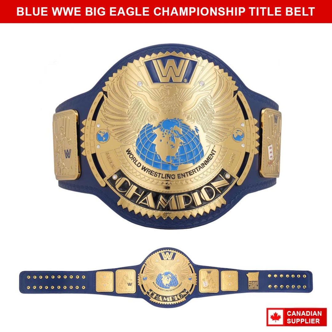 Blue WWE Big Eagle Championship Title Belt, Adult Size DUAL Winged WWE ...