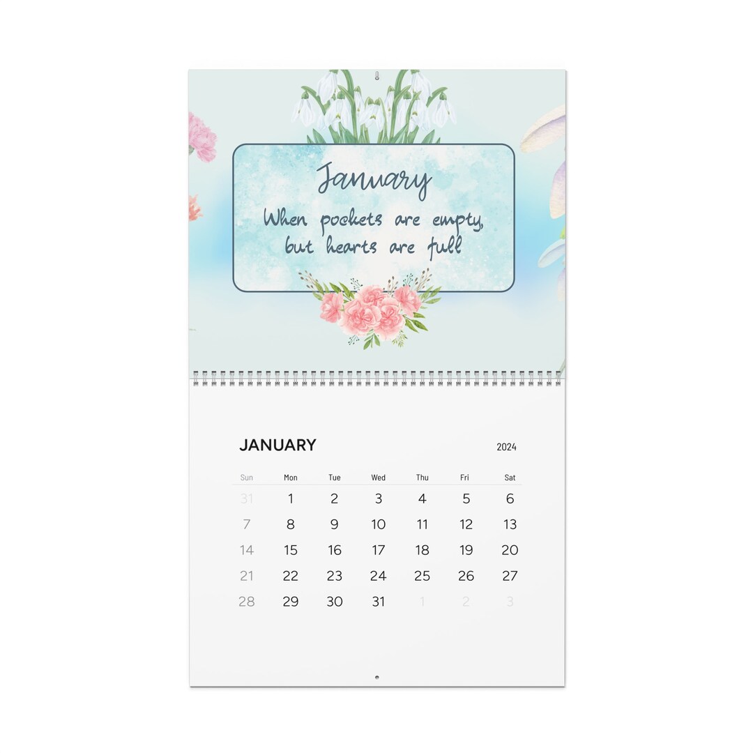 Birth Month Flower Theme Wall Calendars 2024 - Etsy