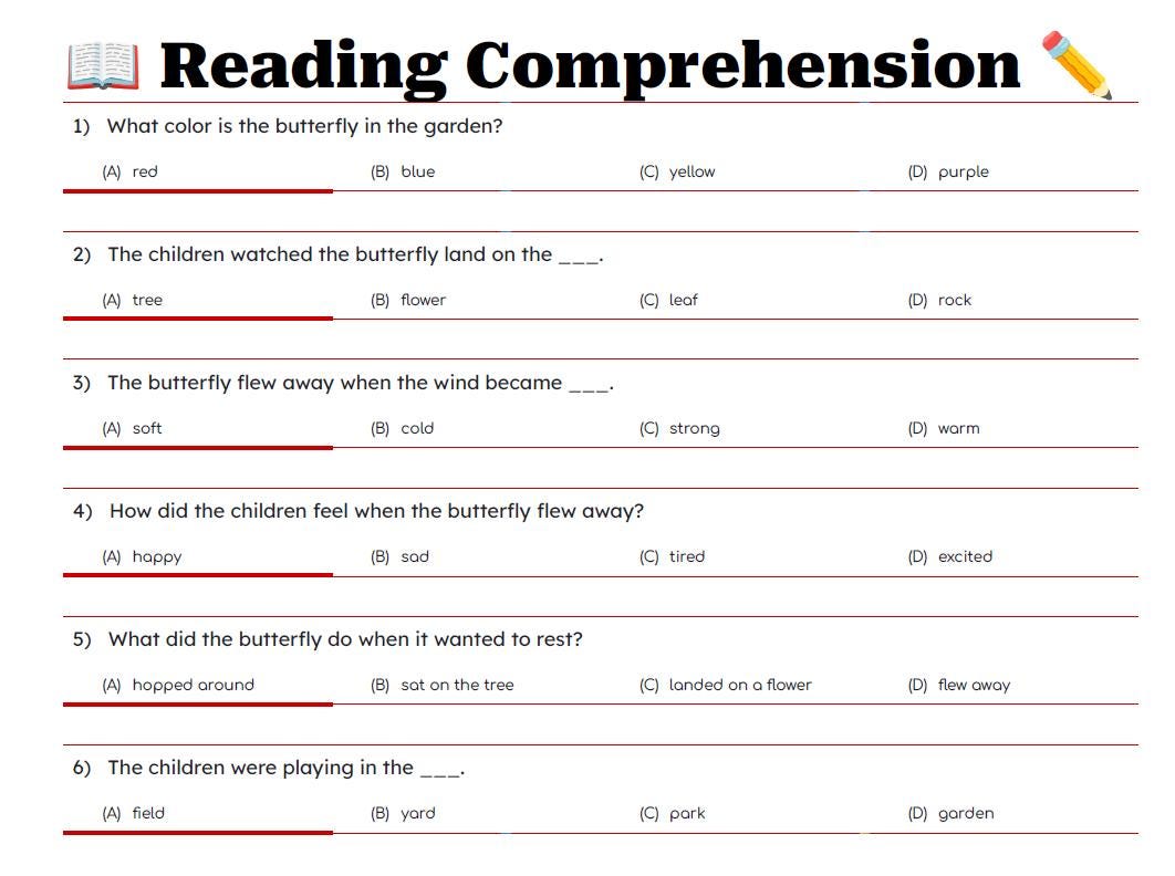Grade 1 Reading Comprehension & Vocabulary Builder – 20 Fun Worksheets ...