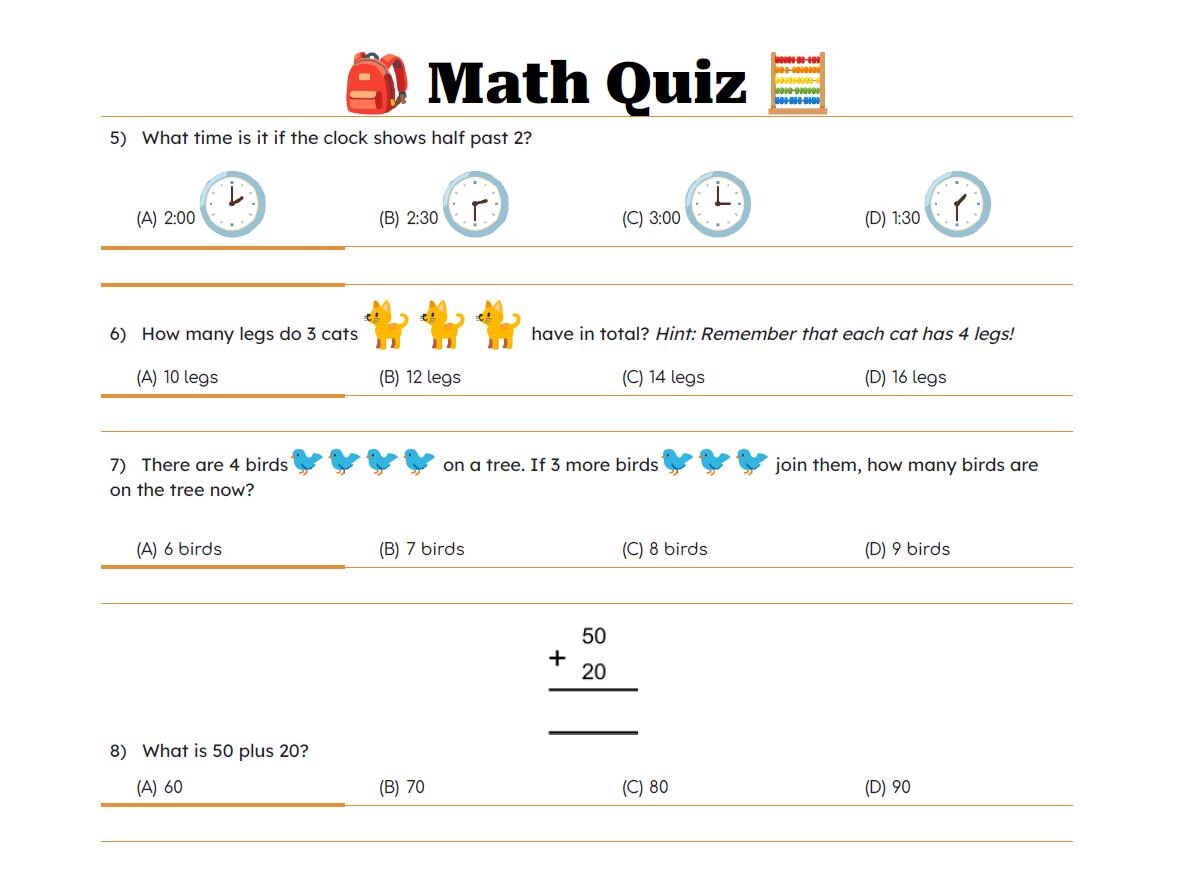 Grade 1 Math Essentials 10 Fun & Engaging Worksheets for Building ...