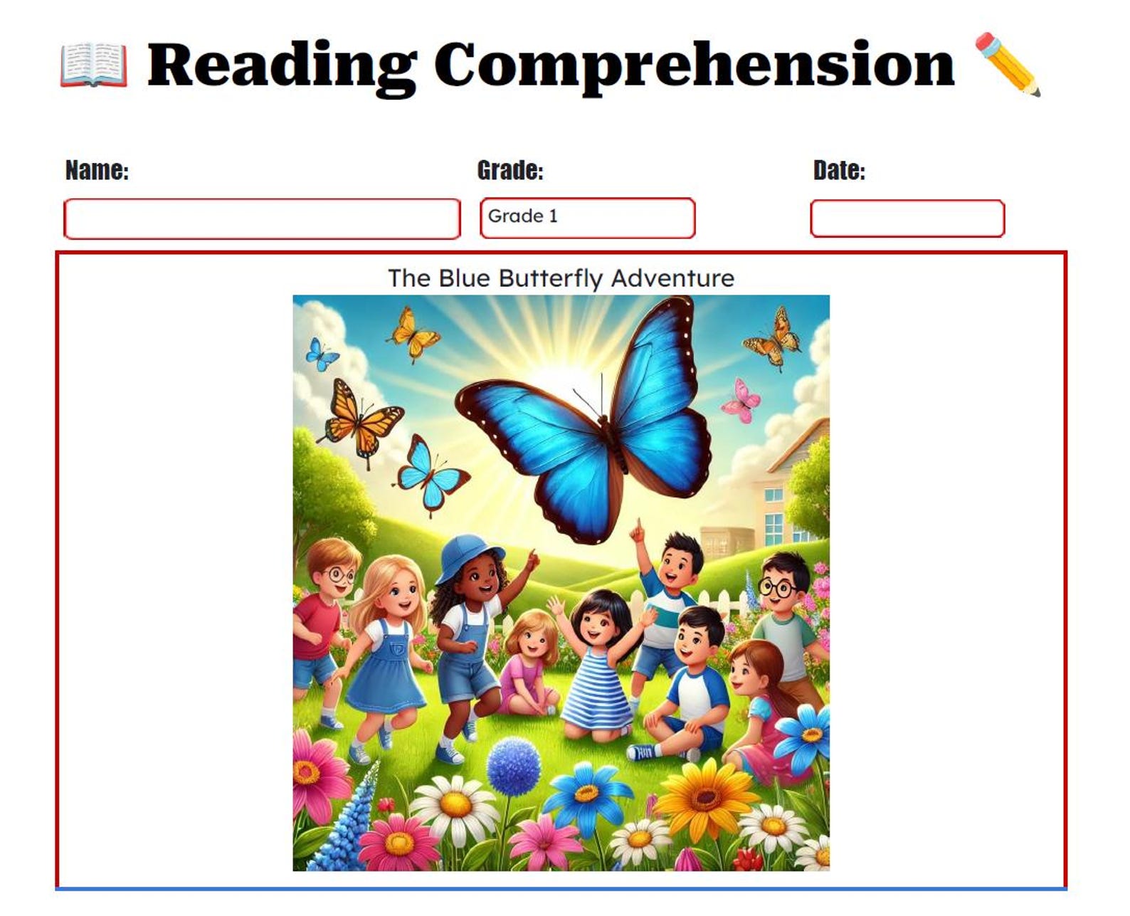Grade 1 Reading Comprehension & Vocabulary Builder – 20 Fun Worksheets ...