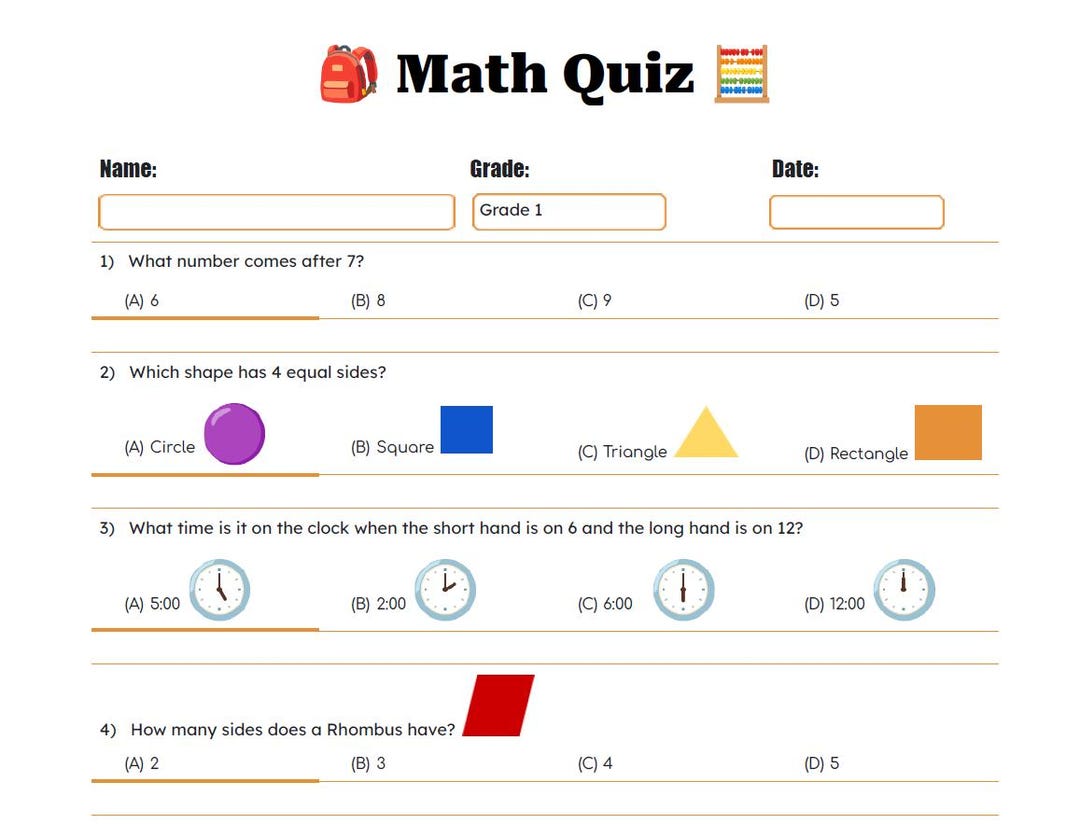 Grade 1 Math Essentials – 10 Fun & Engaging Worksheets for Building ...