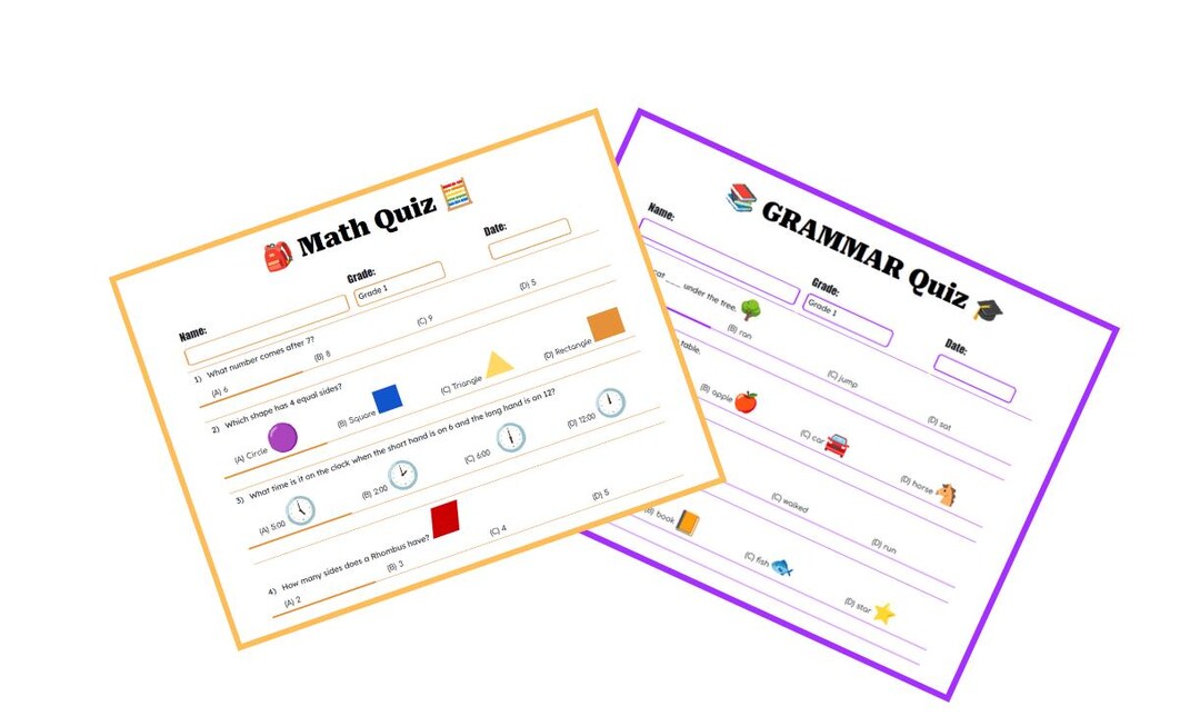 Ultimate Grade 1 Math & Grammar Practice Bundle – 20 Engaging ...