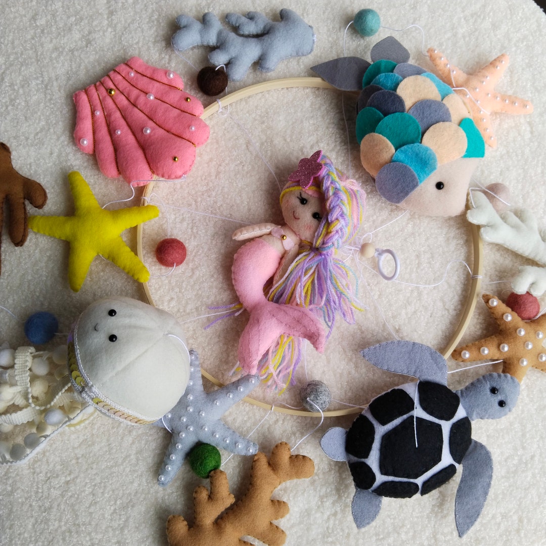 Mermaid Baby Mobile, Sea Theme Cot Mobile, Ocean Crib Mobile, Sea ...