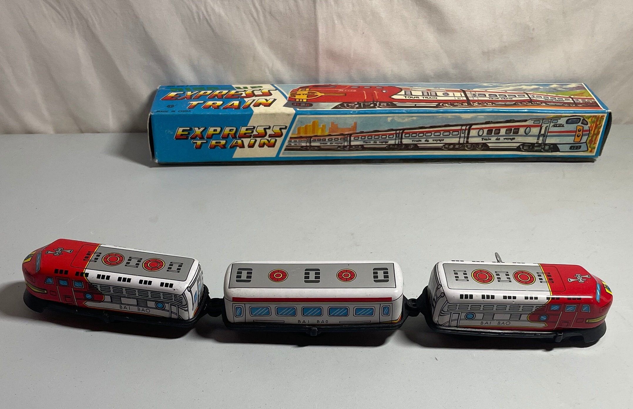 Vintage Wind-up Express Train Toy Bai Bao - Etsy