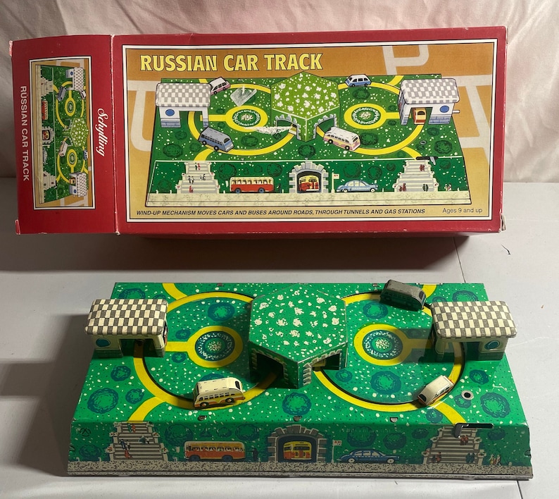 Schylling Collector Series Tin Litho Russian Car Track Wind up Toy- Key ...