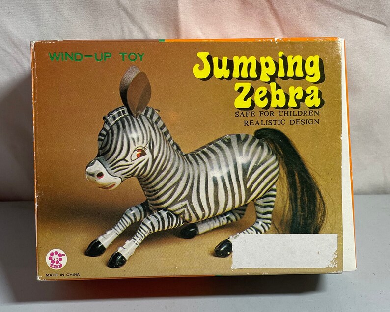 Vintage Wind-up Jumping Zebra Tin Toy With Box and Instructions - Etsy