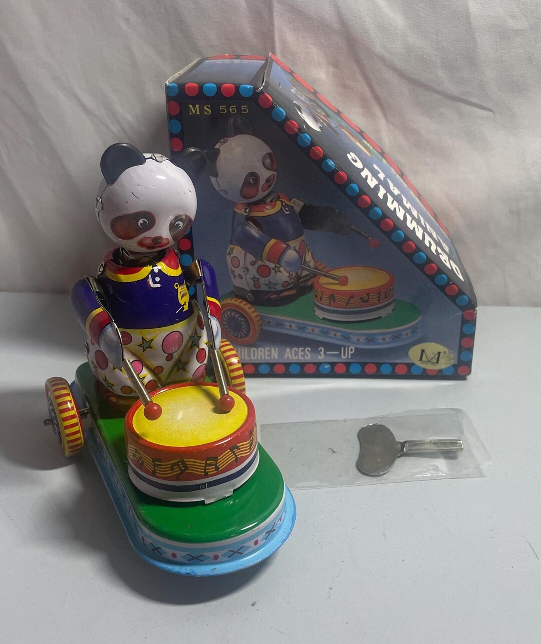 Vintage Wind-up Tin Toy Drumming Animal MS 565 Panda Made in China - Etsy