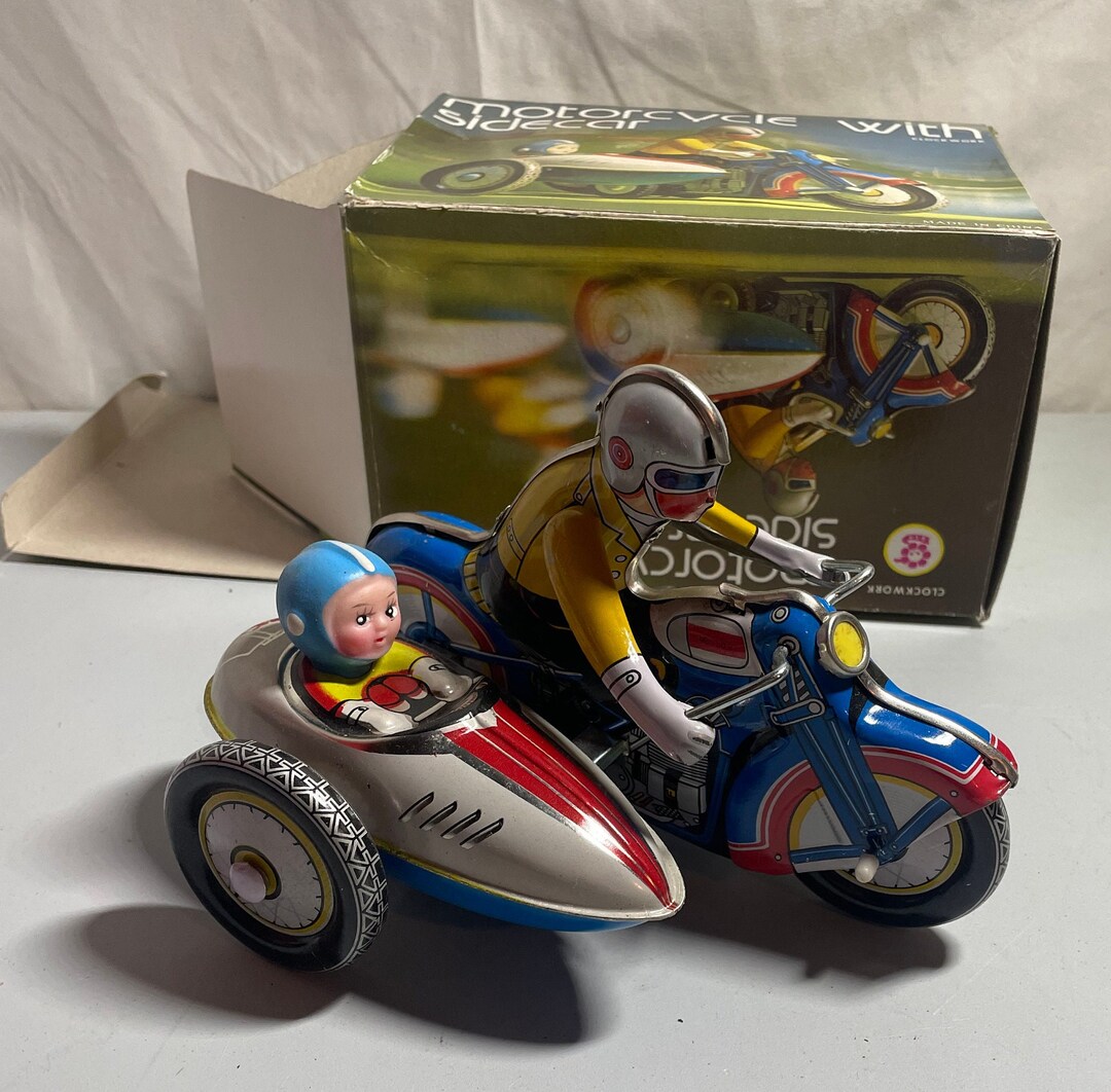 VINTAGE Tin Clockwork Motorcycle With Sidecar W/box #MS 709 - Etsy