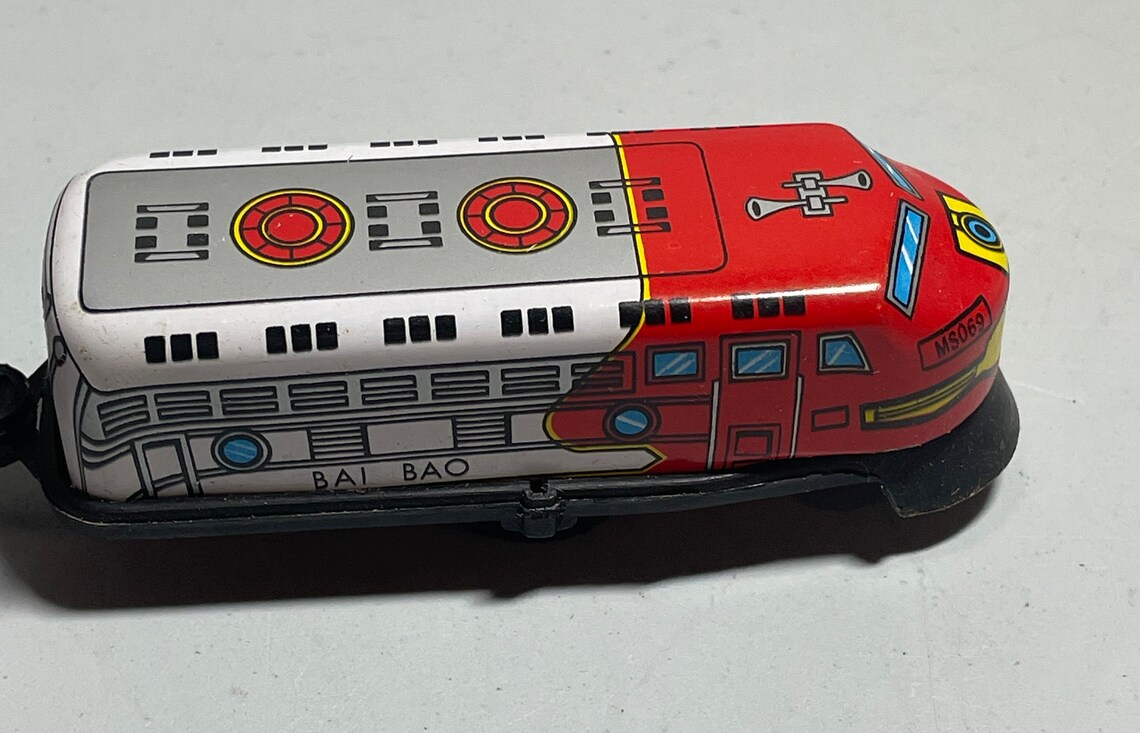 Vintage Wind-up Express Train Toy Bai Bao - Etsy
