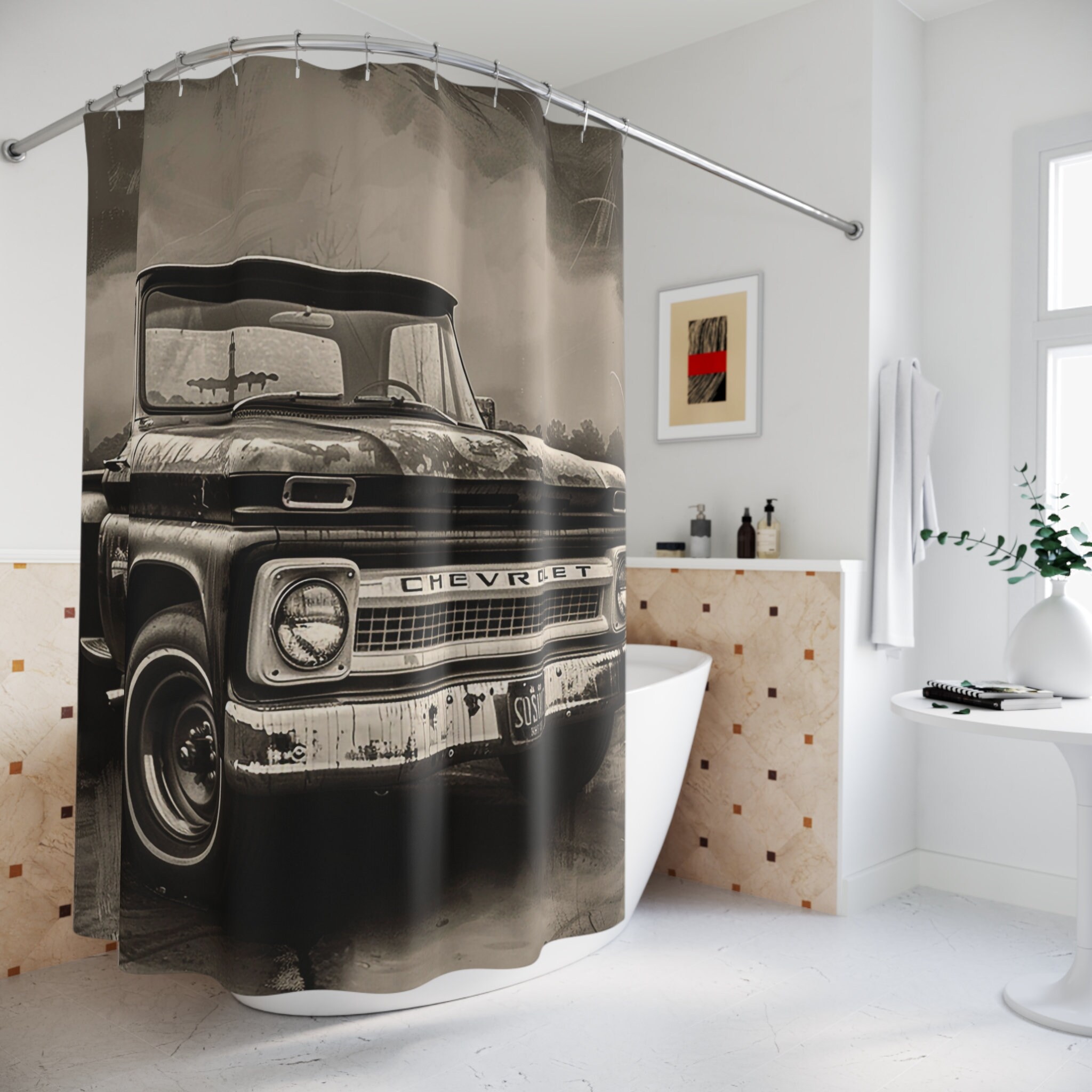 Classic Chevy C10 Shower Curtain | Waterproof Polyester Vintage ...