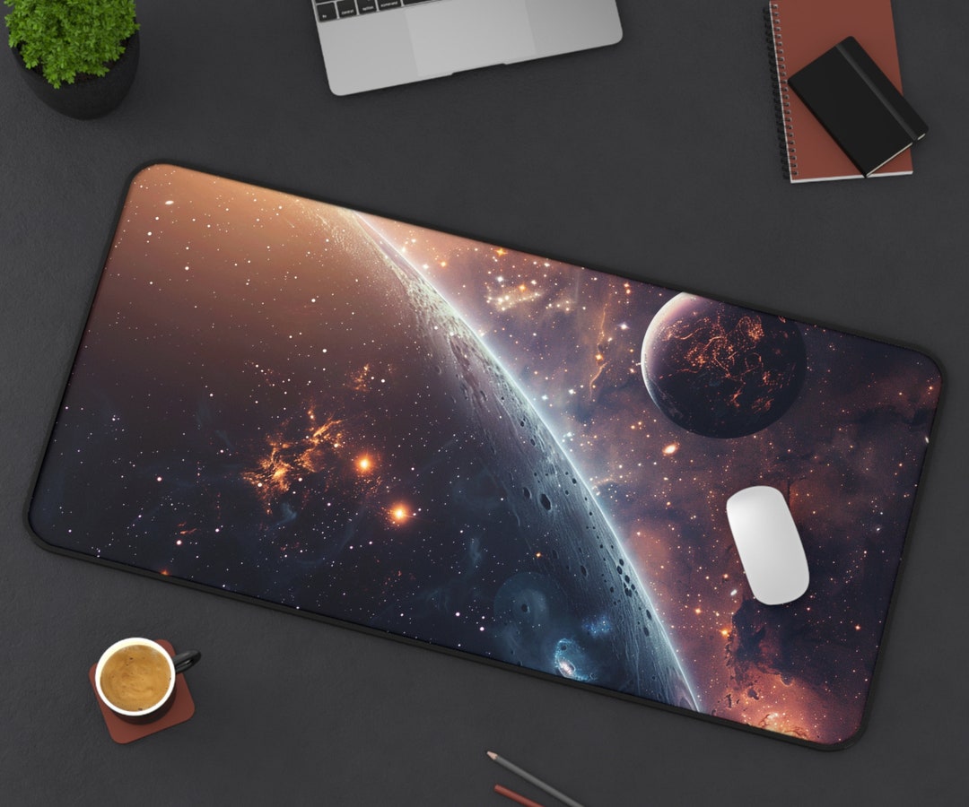 Space Desk Mat Moon Mousepad Moon Phases Mat Stars Desk Mat Moon Phases ...
