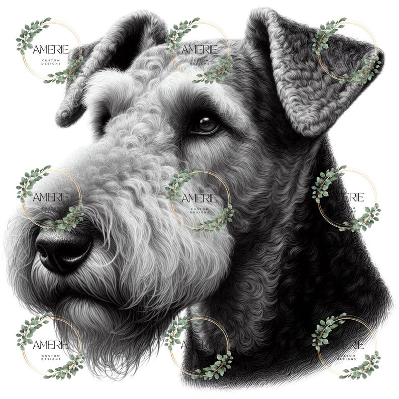 Airedale Terrier - 8 PNG Image Bundle - Realistic Fine Art Image ...