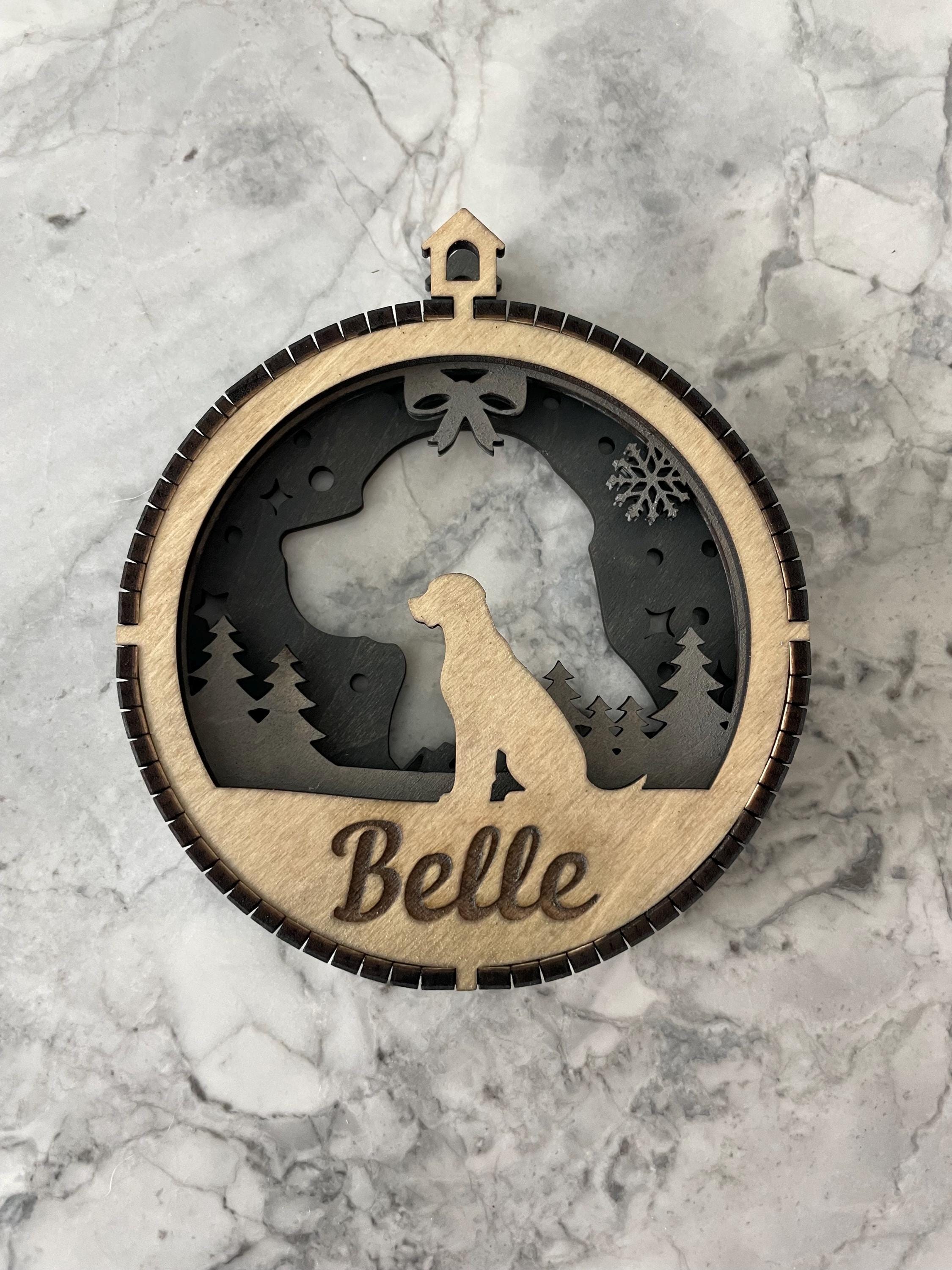 3D Dog Profile Custom Laser Engraved Ornament - 150 Breeds Available - Etsy