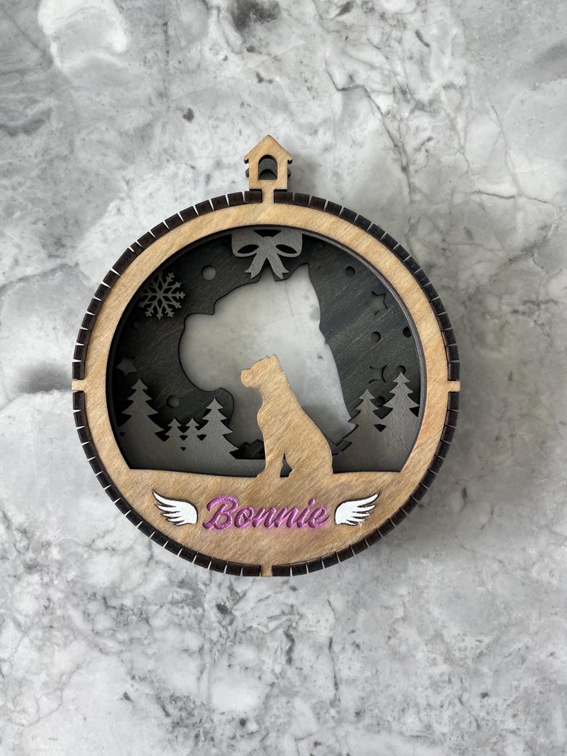 Dog Memorial - 3D Dog Profile Custom Laser Engraved Ornament - 150 ...