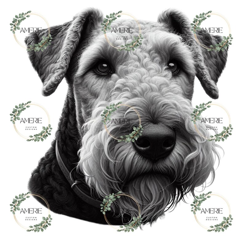 Airedale Terrier - 8 PNG Image Bundle - Realistic Fine Art Image ...