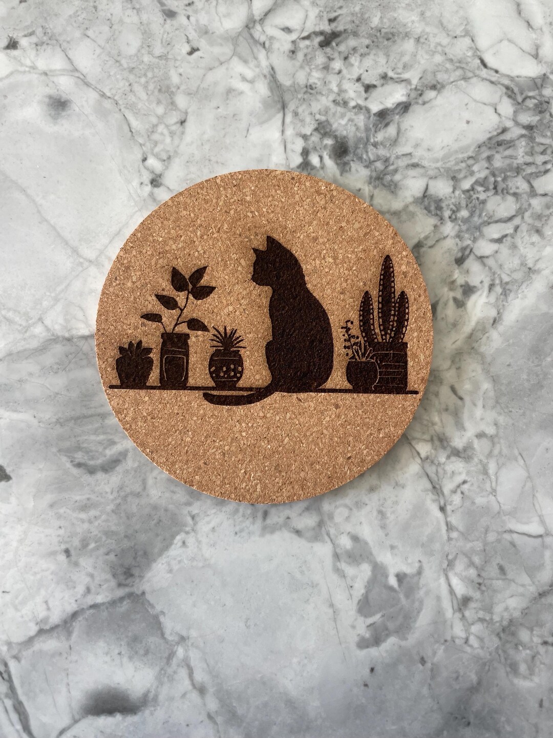 Cat Themed Cork Coasters - Lots of Unique Designs - Etsy